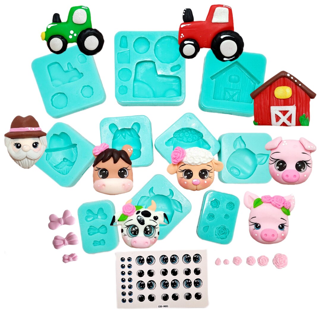 Farm Animals Silicone Mold Cow Mold Tractor Mold Barn Silicone Mold ...