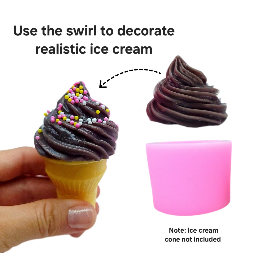 Ice Cream Swirl Realistic Whipped Cream Soft Serve Bundle Option Wax ...