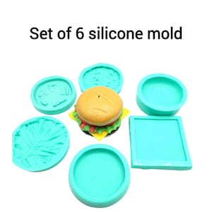 Mini Burger Silicone Mold Set of 6 | Realistic Hamburger Mold for Wax ...