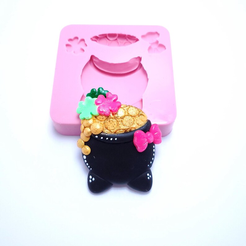 St Patrick Cauldron Gold Coins Multi Project Silicone Mold for Crafts ...