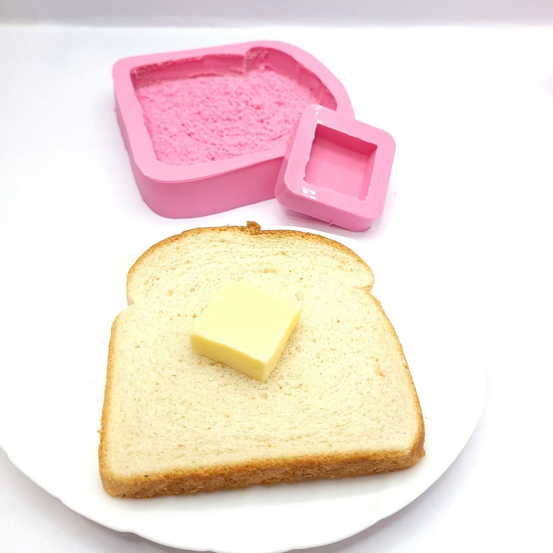 Toast Slice Silicone Moldwith Butter Mold Set 2 Molds | Soap, Candle ...
