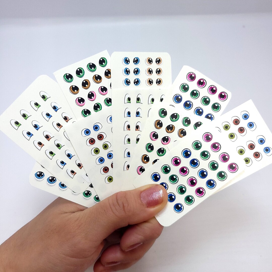 Multi Pack 120 Pairs 2D Eyes | Adhesive Eyes High Quality Sticker Paper ...