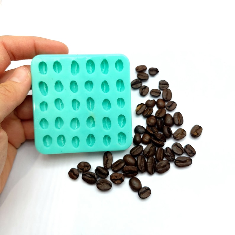 Realistic Coffee Bean Silicone Mold, 30 Cavity, Real Size Bean Embeds ...