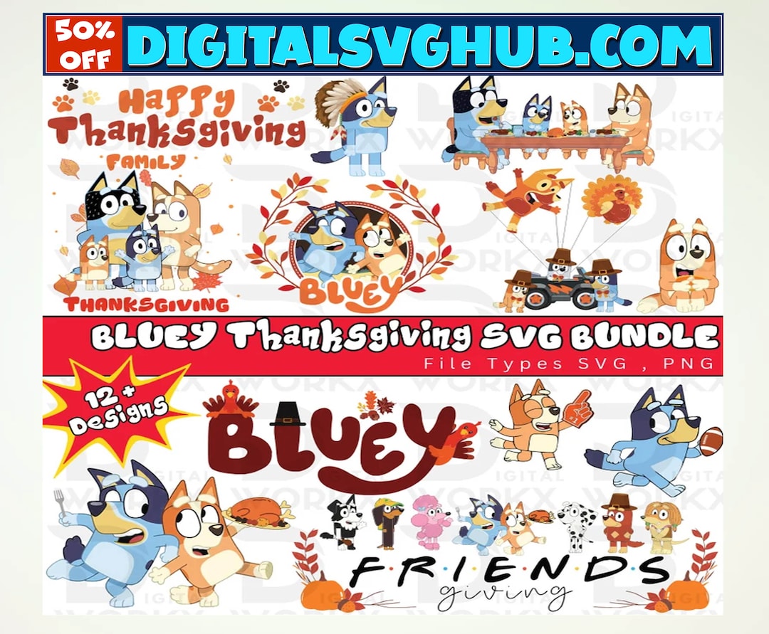 New Bluey Turkey Fall Thanksgiving Png Download for - Etsy