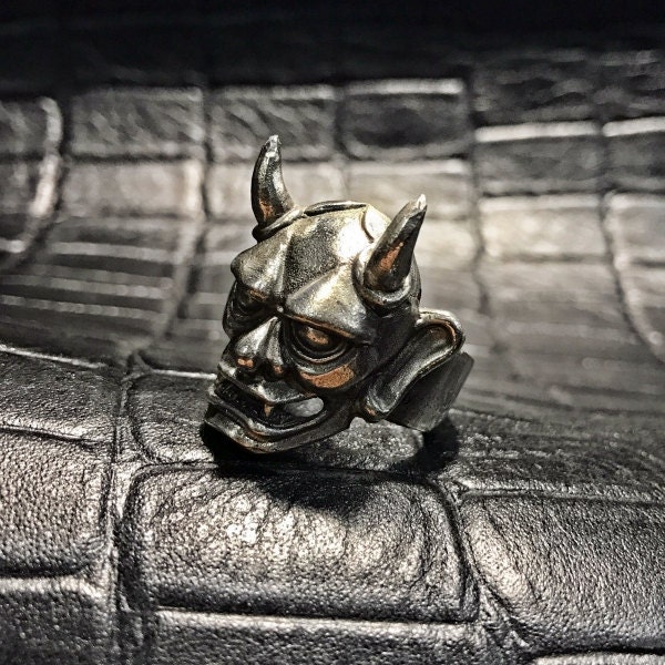925 Sterling Silver Hannya Ring / Devil Ring / Evil Ring / Skull Ring ...