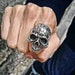 925 Sterling Silver Giant Half Skull Ring / Gothic Skull Ring / Goth ...