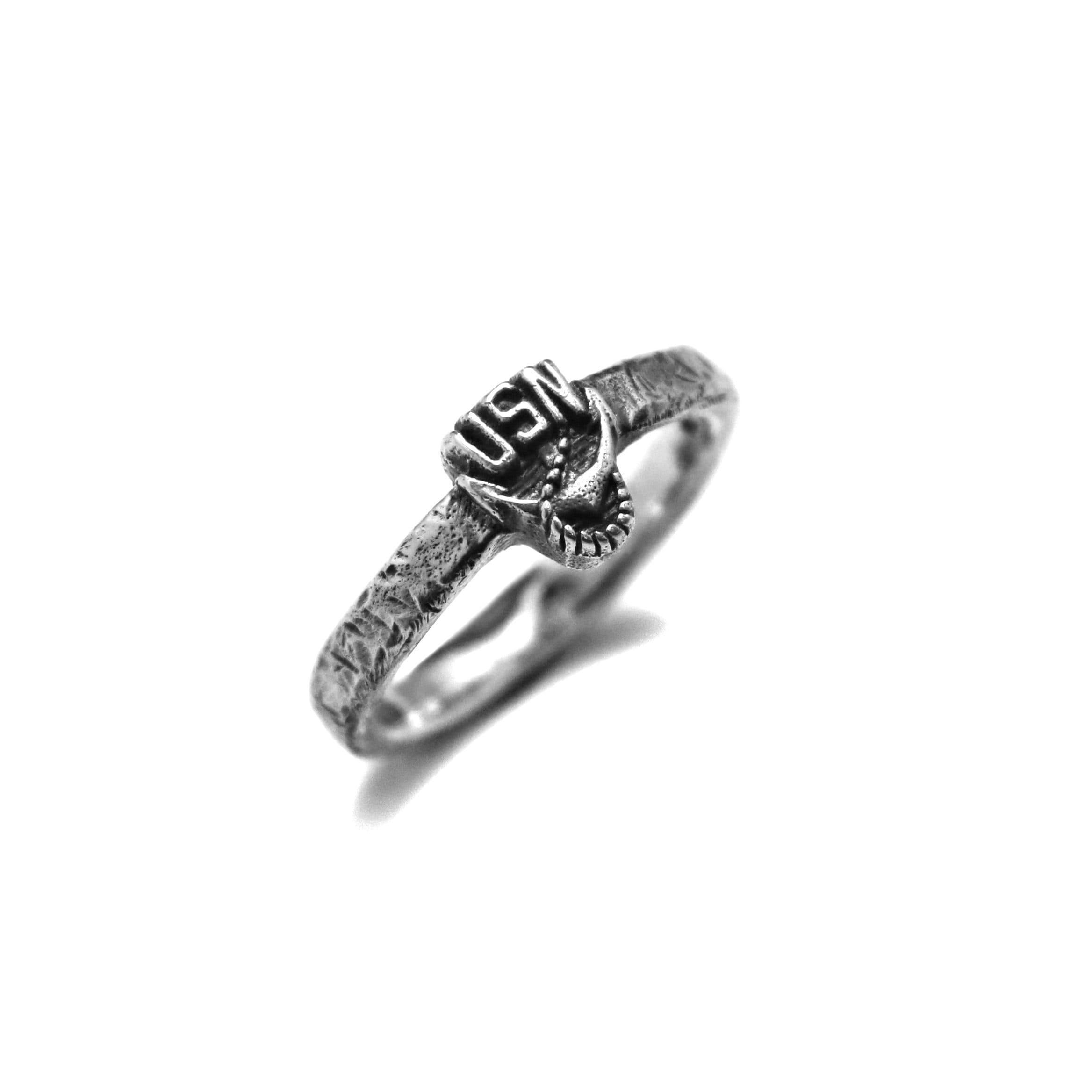 925 Sterling Silver Old USN Ring / WW2 Ring / Military Ring / Silver ...