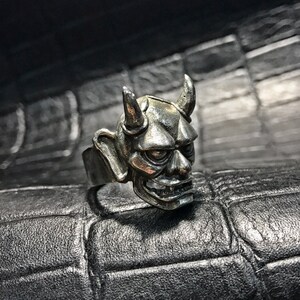 925 Sterling Silver Hannya Ring / Devil Ring / Evil Ring / Skull Ring ...