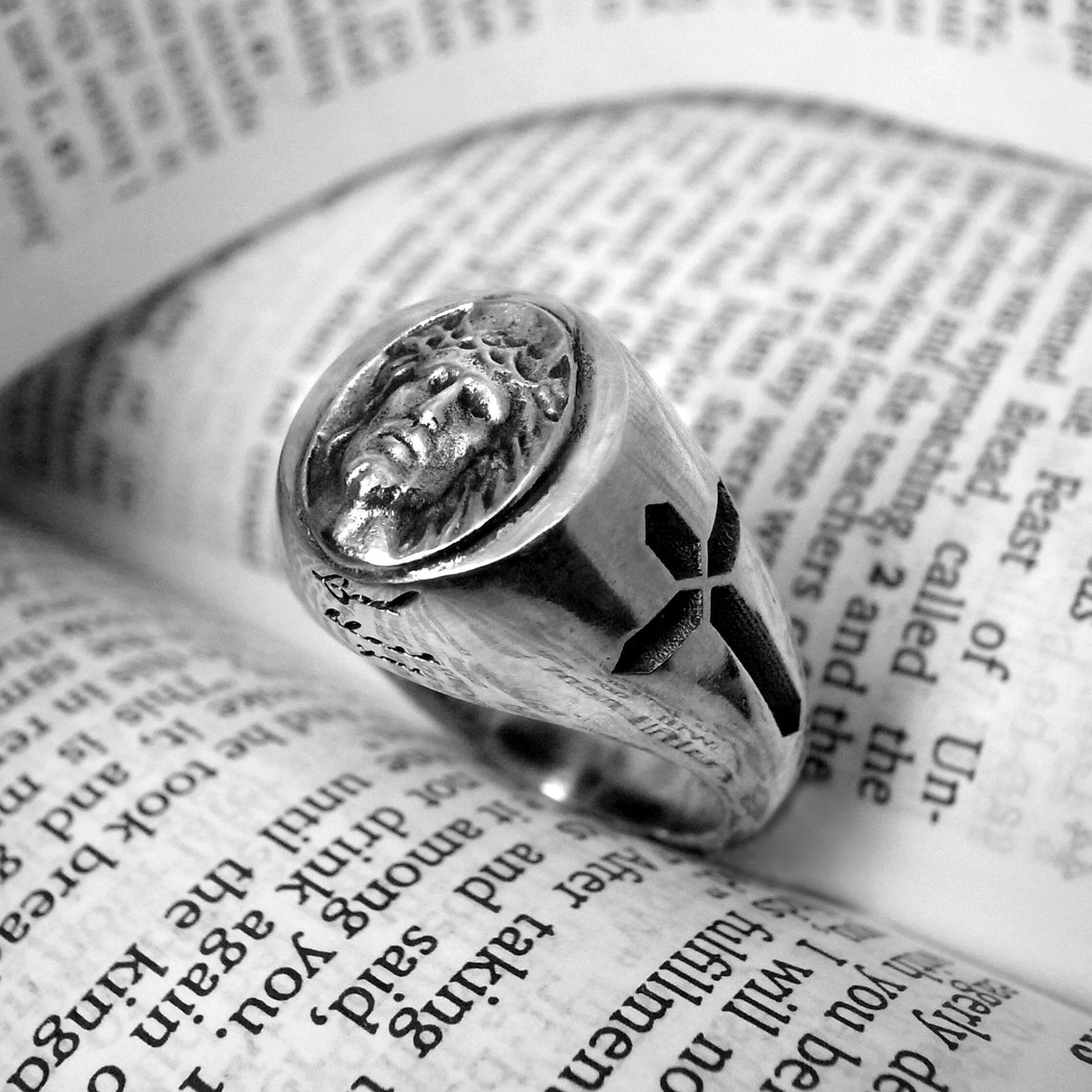 925 Sterling Silver Jesus Ring / Silver Christian Ring / Silver ...