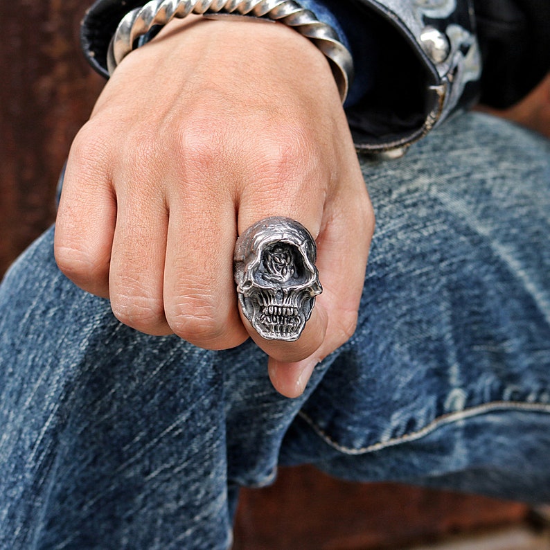 925 Sterling Silver Cyclops Skull Ring / bijoux crâne / anneau - Etsy ...
