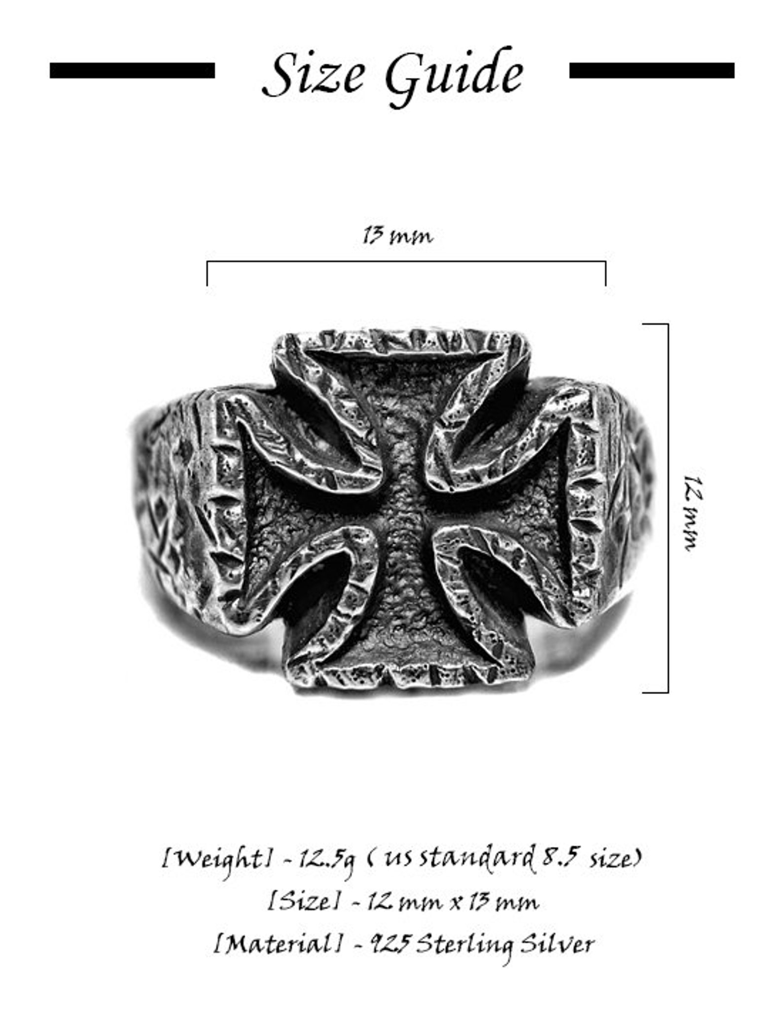 925 Sterling Silver Old Patee Cross Ring / Gothic Ring / Goth - Etsy