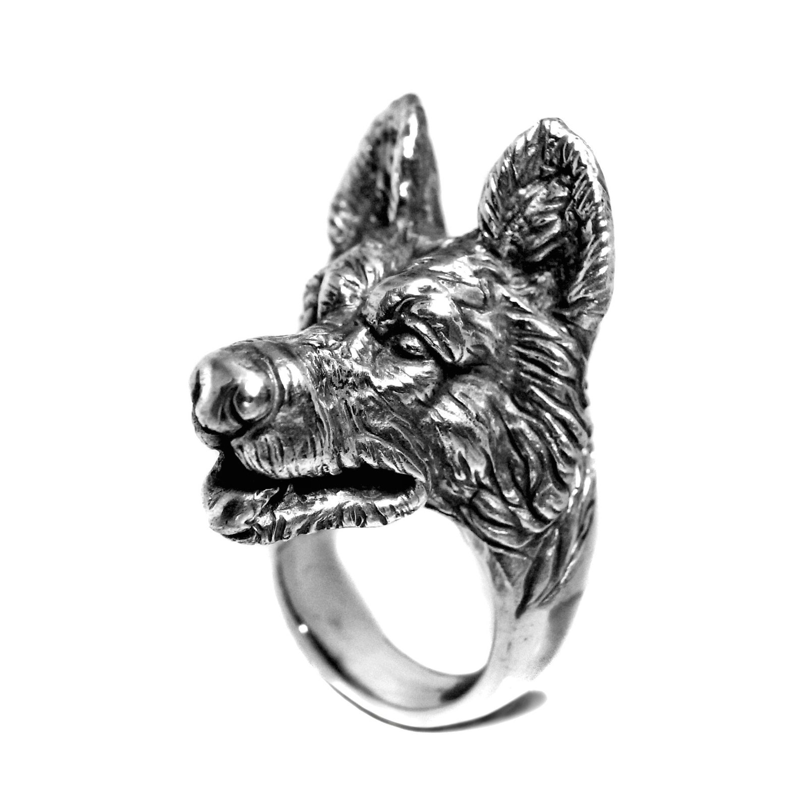 925 Sterling Silver German Shepherd Dog Ring / Dog Ring Silver / Dog ...