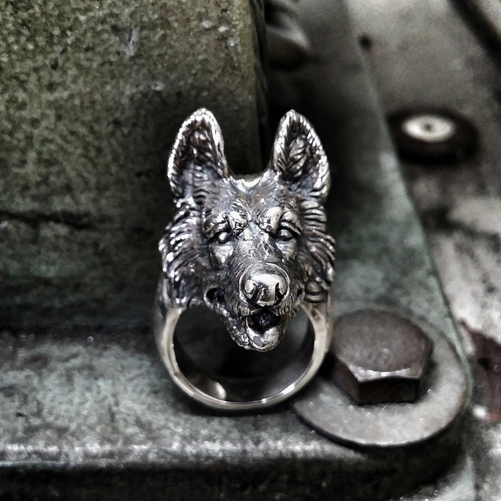 925 Sterling Silver German Shepherd Dog Ring / Dog Ring Silver | Etsy