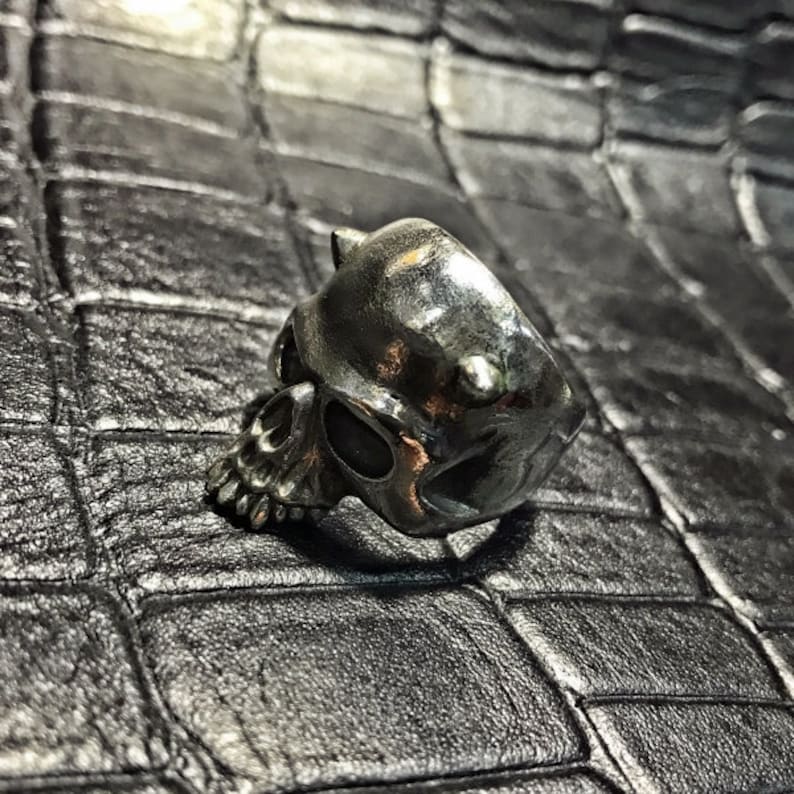 925 Sterling Devil Skull Ring / Silver Evil Skull Jewelry / Silver ...