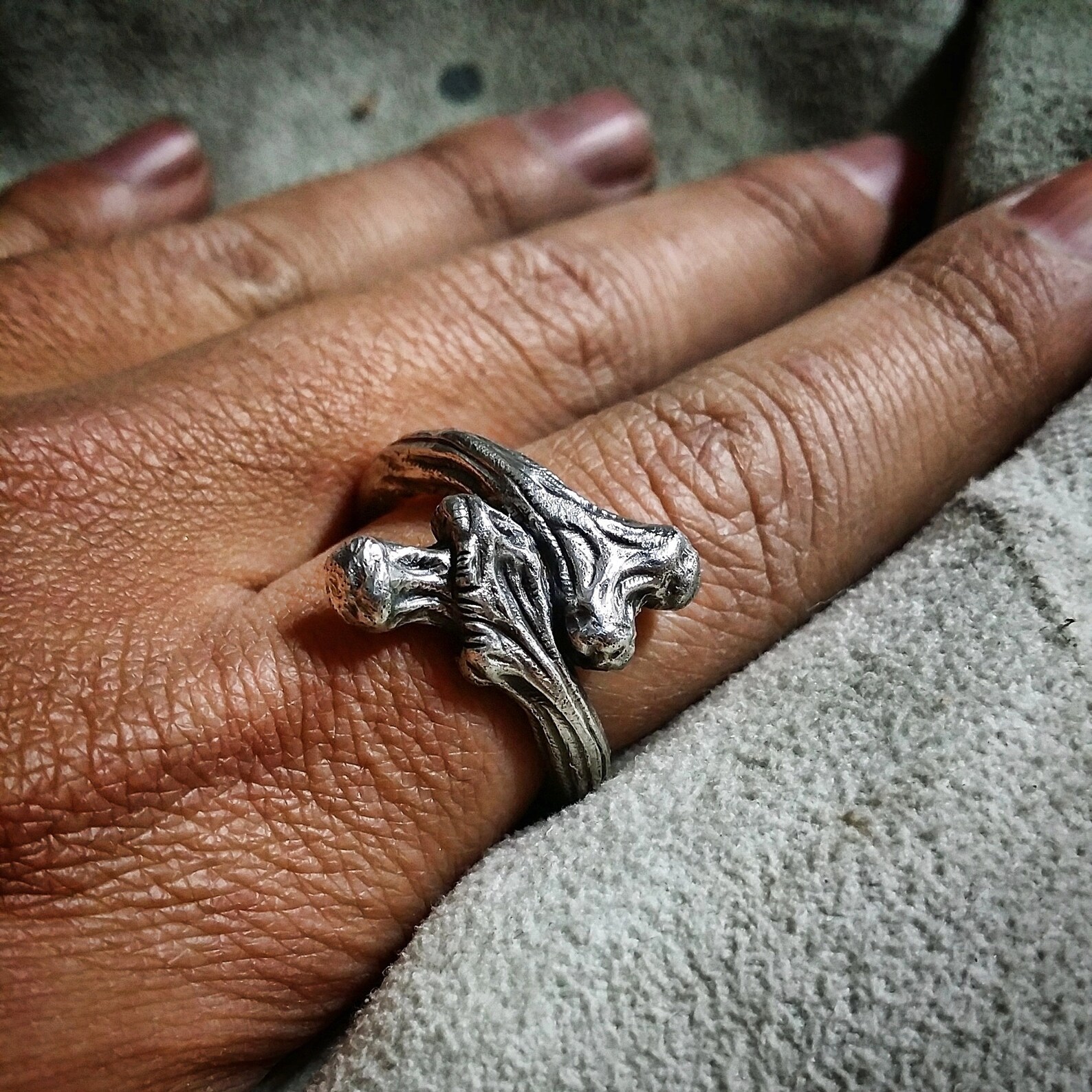 925 Sterling Silver Femur Ring / Silver Bones Ring / Skull Ring / Human ...