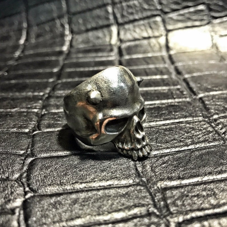 925 Sterling Devil Skull Ring / Silver Evil Skull Jewelry / Silver ...