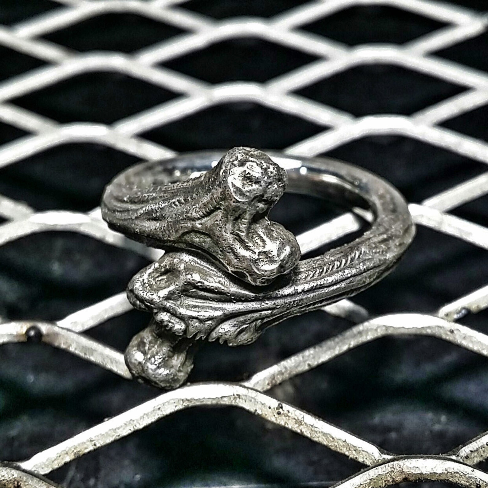 925 Sterling Silver Femur Ring / Silver Bones Ring / Skull Ring / Human ...