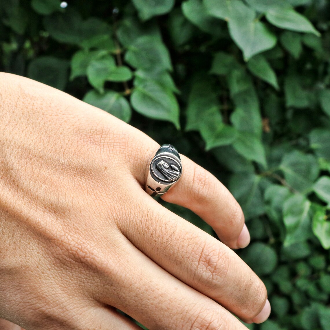 925 Sterling Silver Maria Ring / cross ring / the holy virgin | Etsy