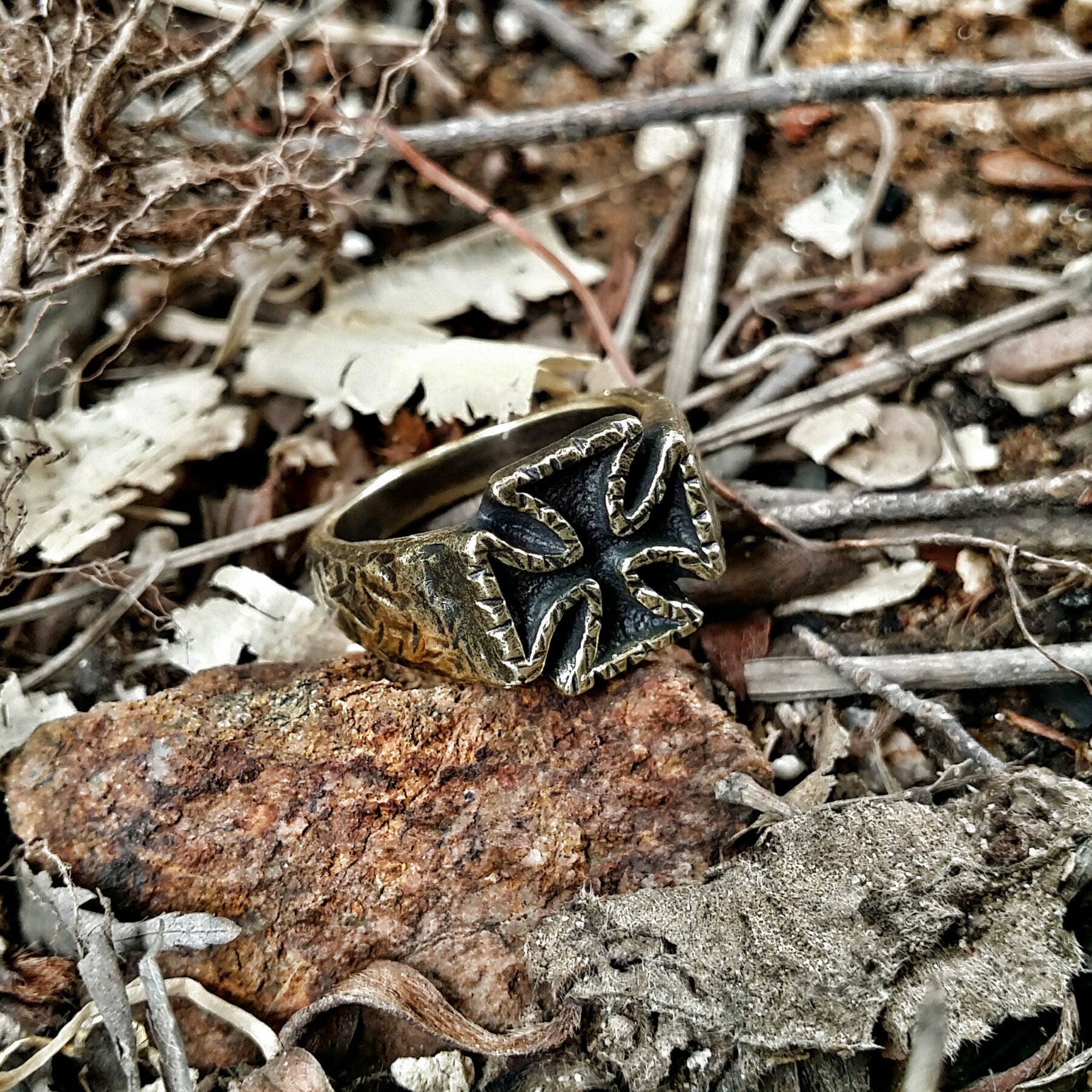 Solid Brass Old Patee Cross Ring / Gothic Ring / Goth Ring / - Etsy