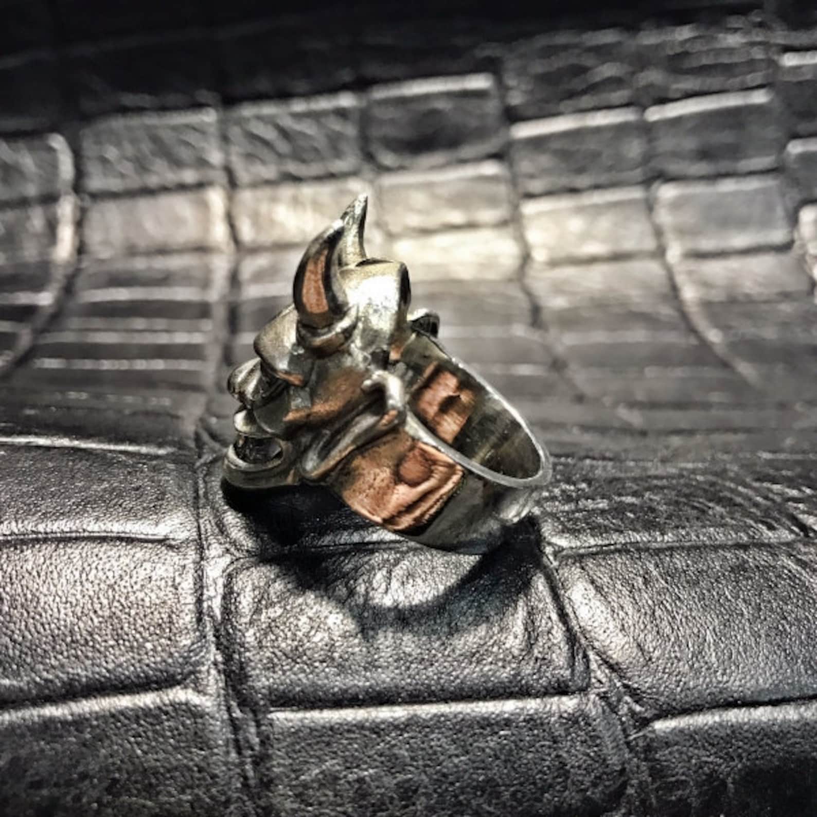 925 Sterling Silver Hannya Ring / Devil Ring / Evil Ring / Skull Ring ...