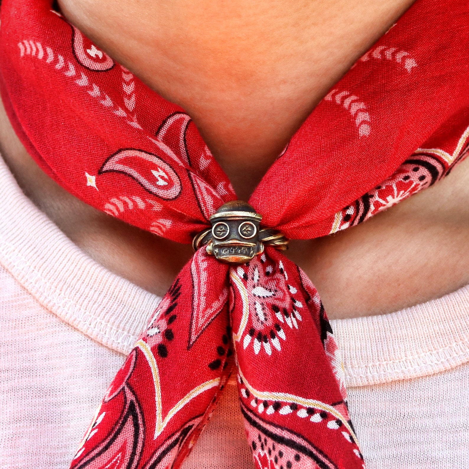 The Perfect Hand Solid Brass Retro Steampunk 402 Robot Bandana | Etsy