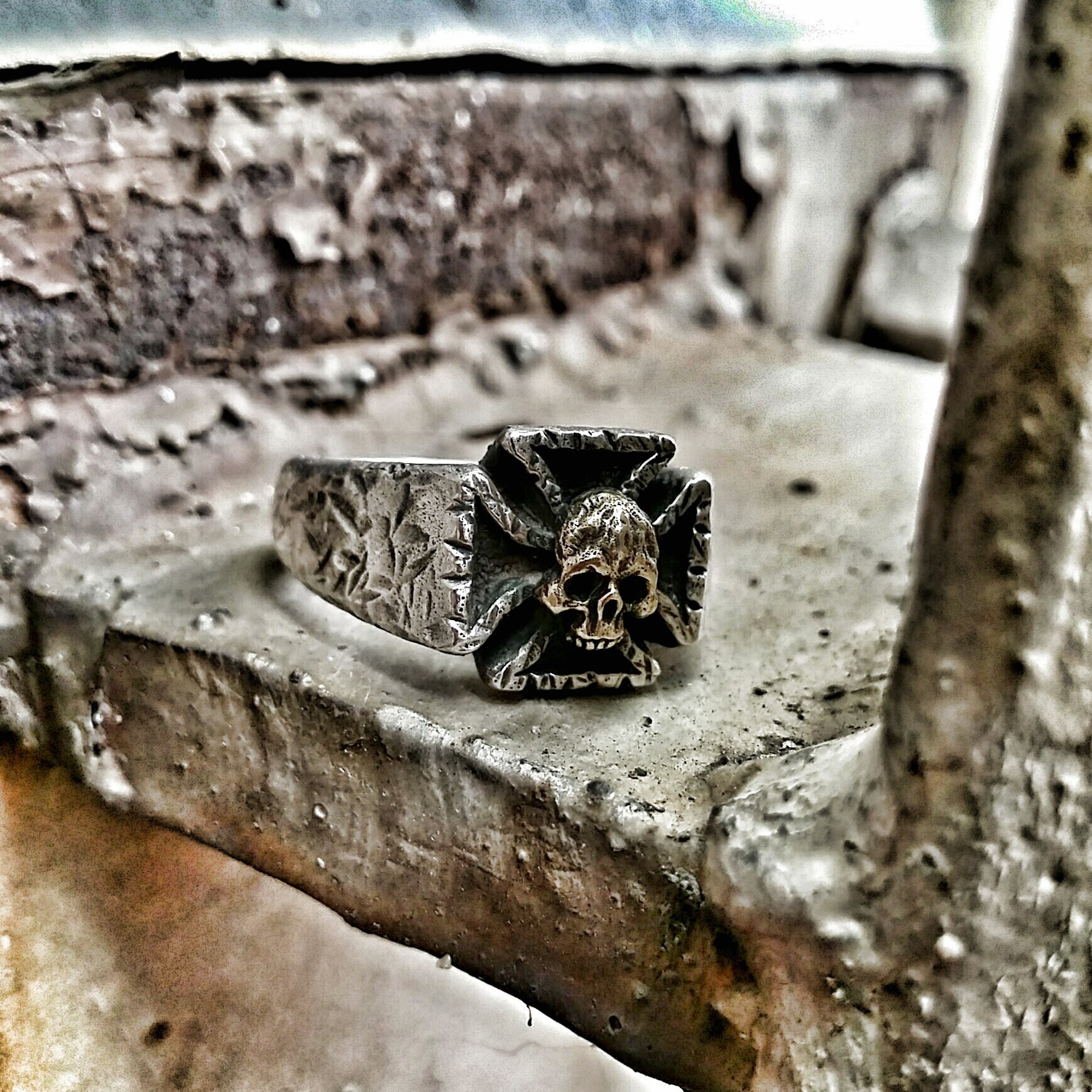 925 Sterling Silver x Solid Brass Old Patee Cross With Skull | Etsy