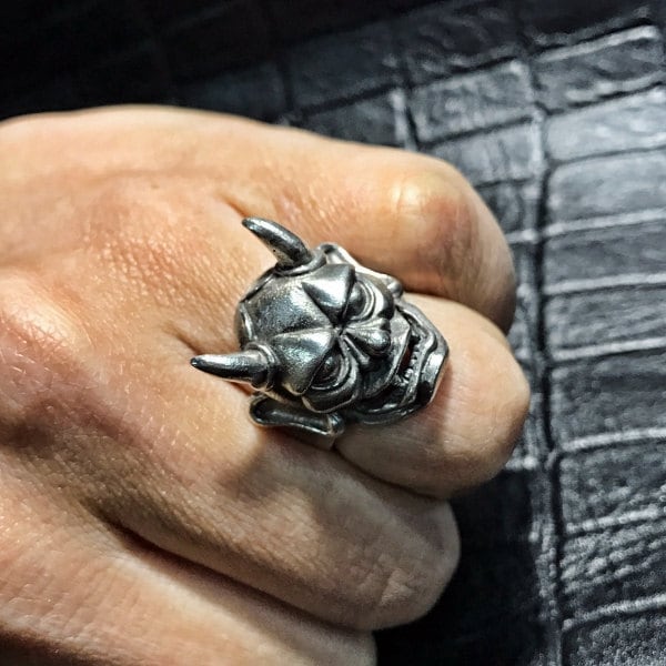 925 Sterling Silver Hannya Ring / Devil Ring / Evil Ring / Skull Ring ...