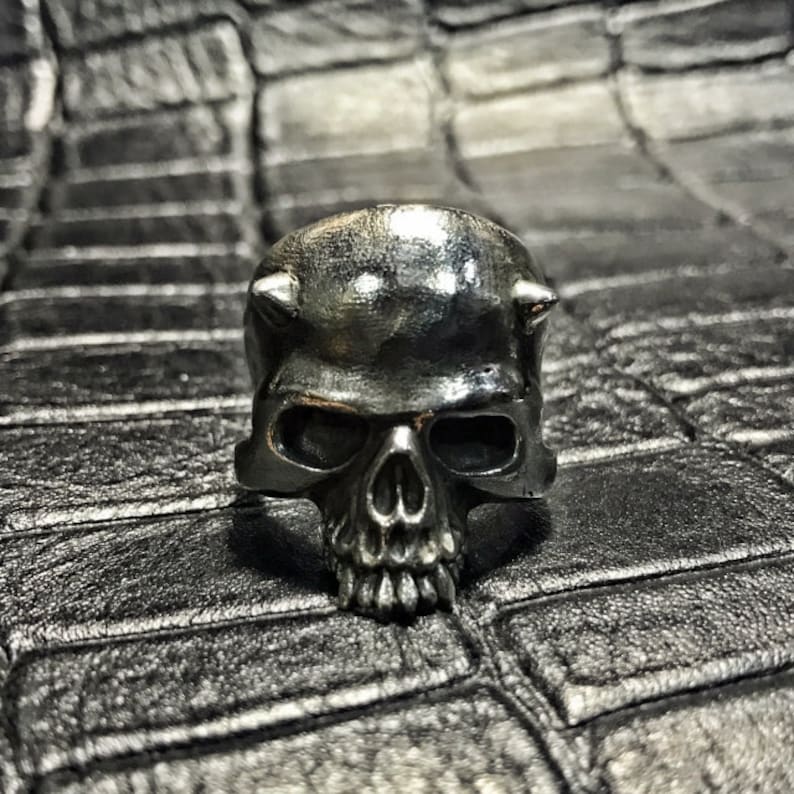 925 Sterling Devil Skull Ring / Silver Evil Skull Jewelry / | Etsy