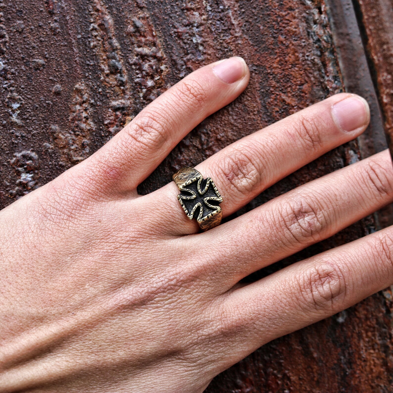 Solid Brass Old Patee Cross Ring / Gothic Ring / Goth Ring / - Etsy