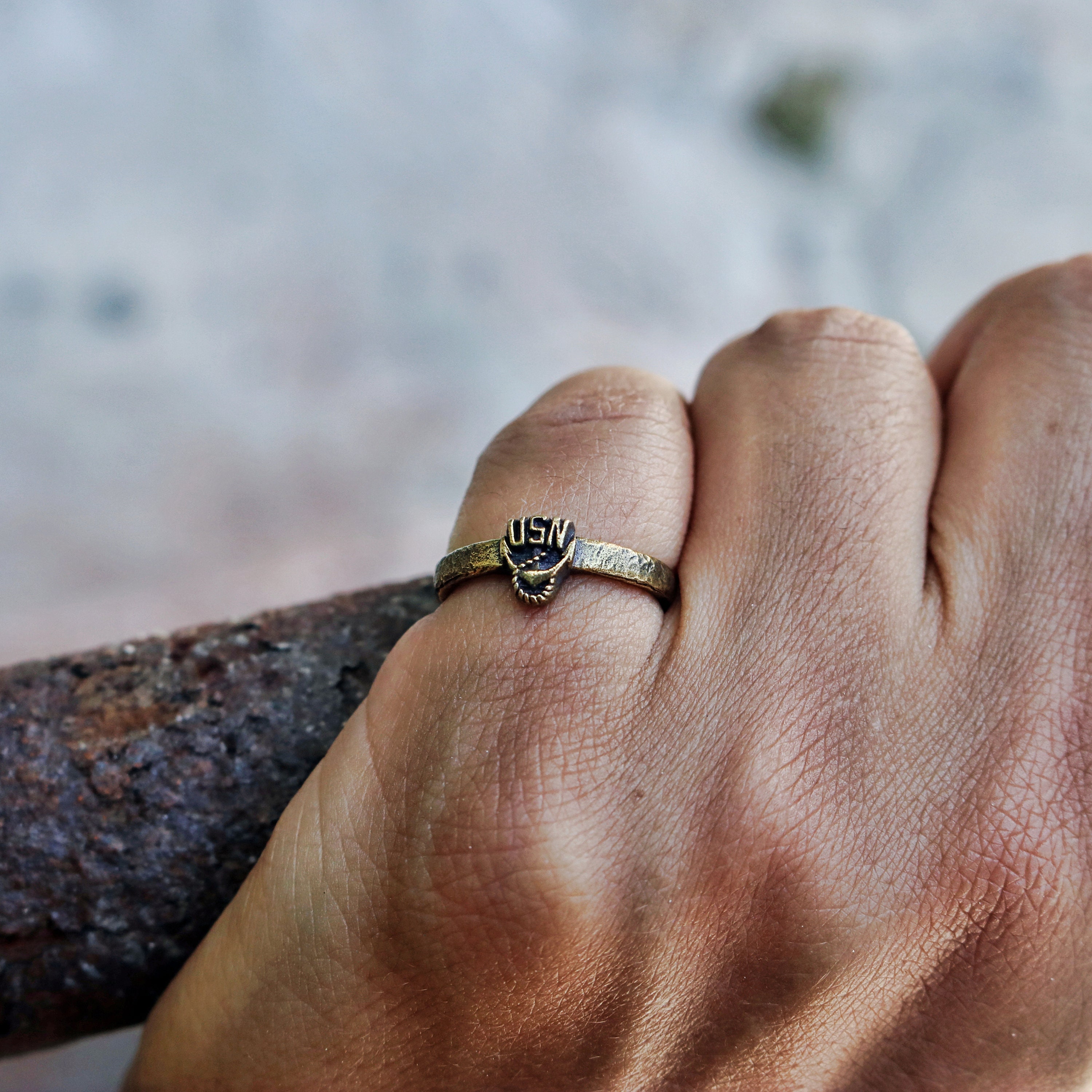 Solid Brass US Airforce Atomic Bomb Ring / WW2 Ring / Military Ring ...