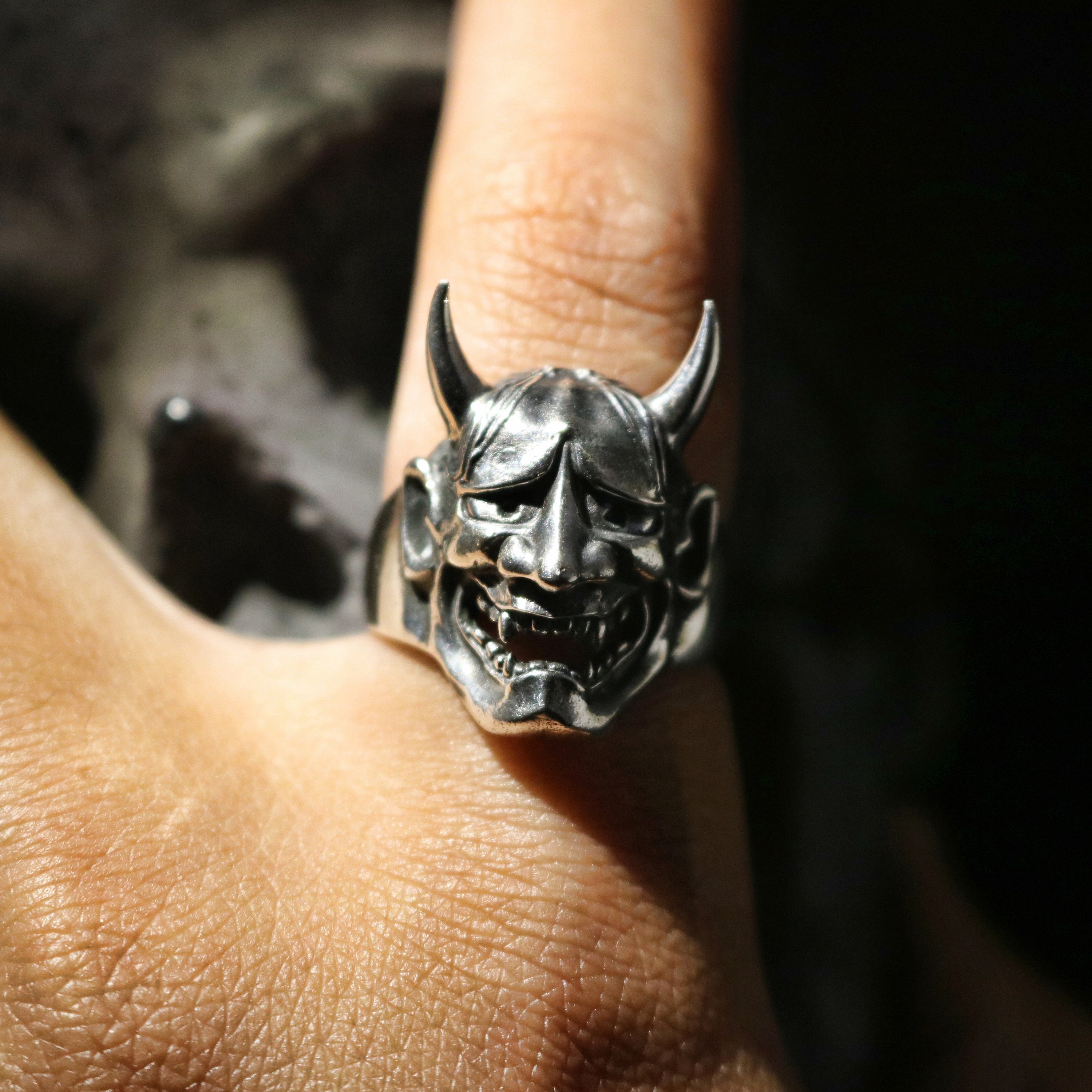 925 Sterling Silver Hannya Ring / Devil Ring / Evil Ring / - Etsy