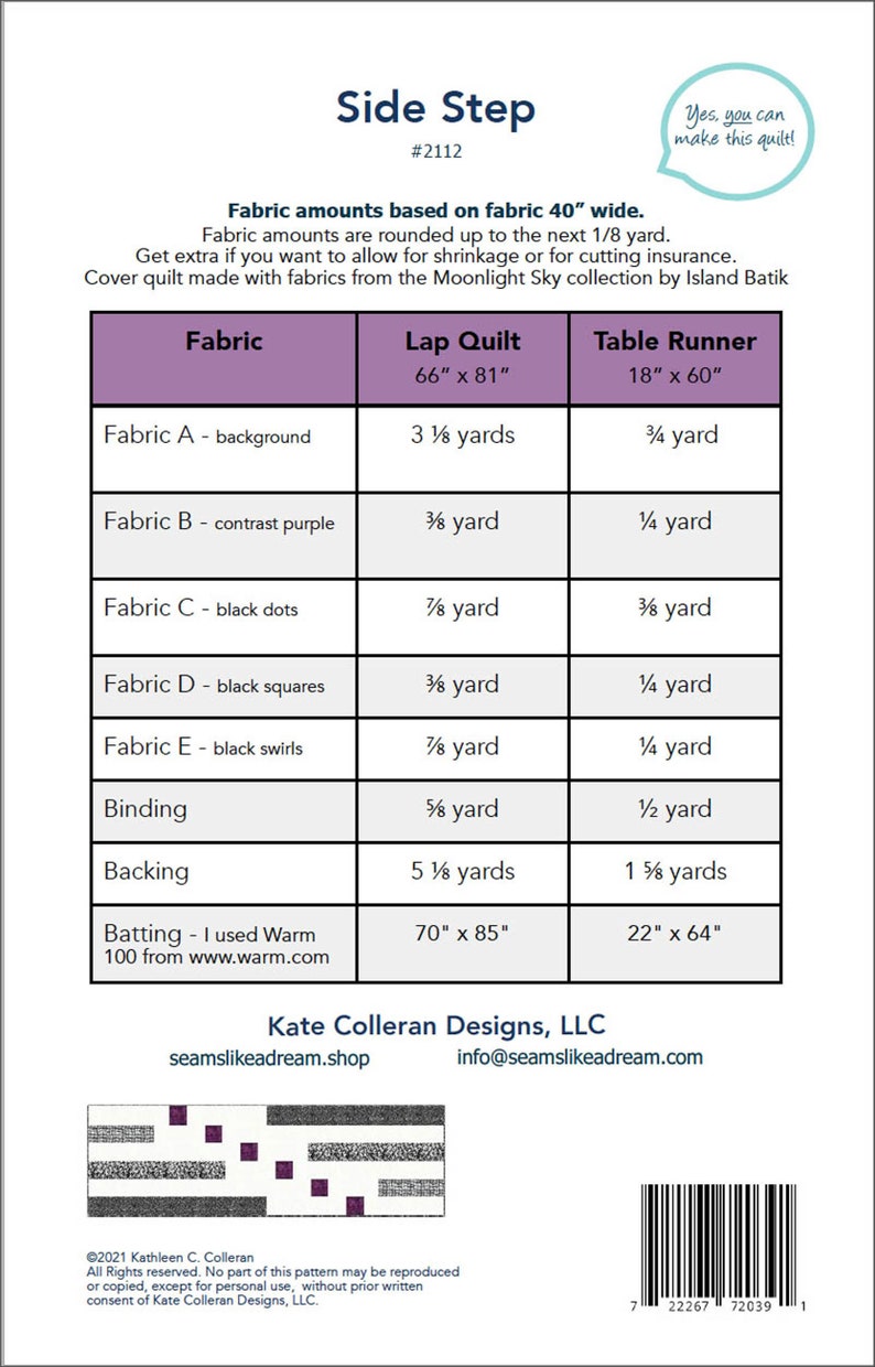 Side Step a Bold Modern Quilt and Runner PDF Quilt Pattern Download - Etsy