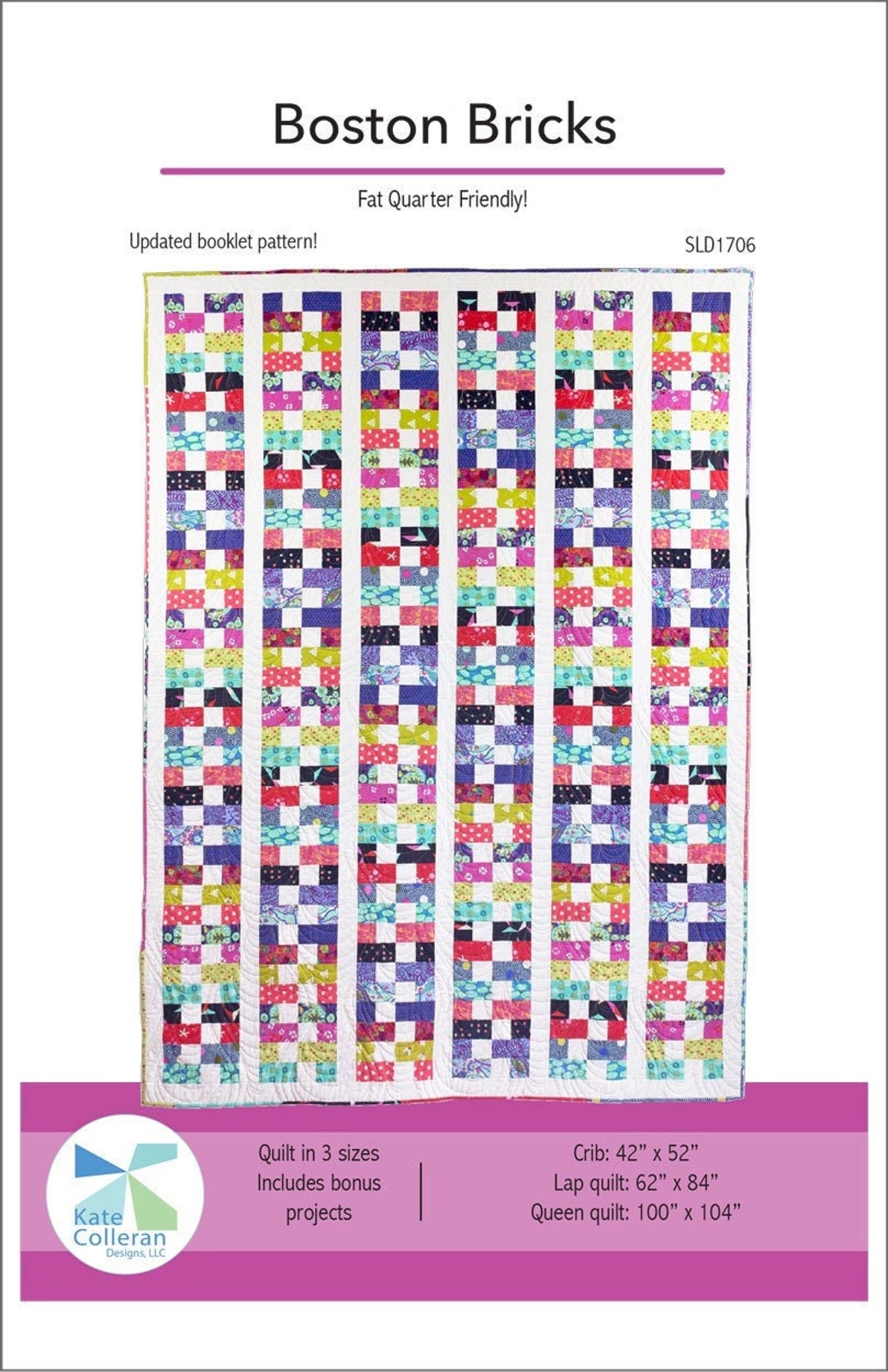 Boston Bricks a Fat Quarter Friendly PDF Download Quilt Pattern in 3 ...