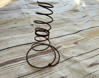 Wire Bed Spring Christmas Tree, Wire Spring With Bells, Burl Wood ...