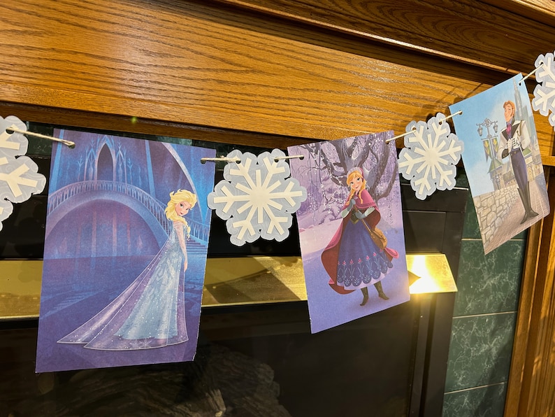 Frozen Banner With Snowflakes, Elsa, Anna, Olaf - Etsy