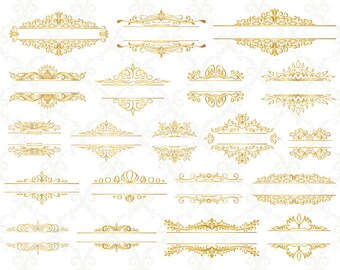 Gold Swirl Clipart | Etsy