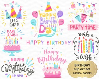 Birthday clip art | Etsy