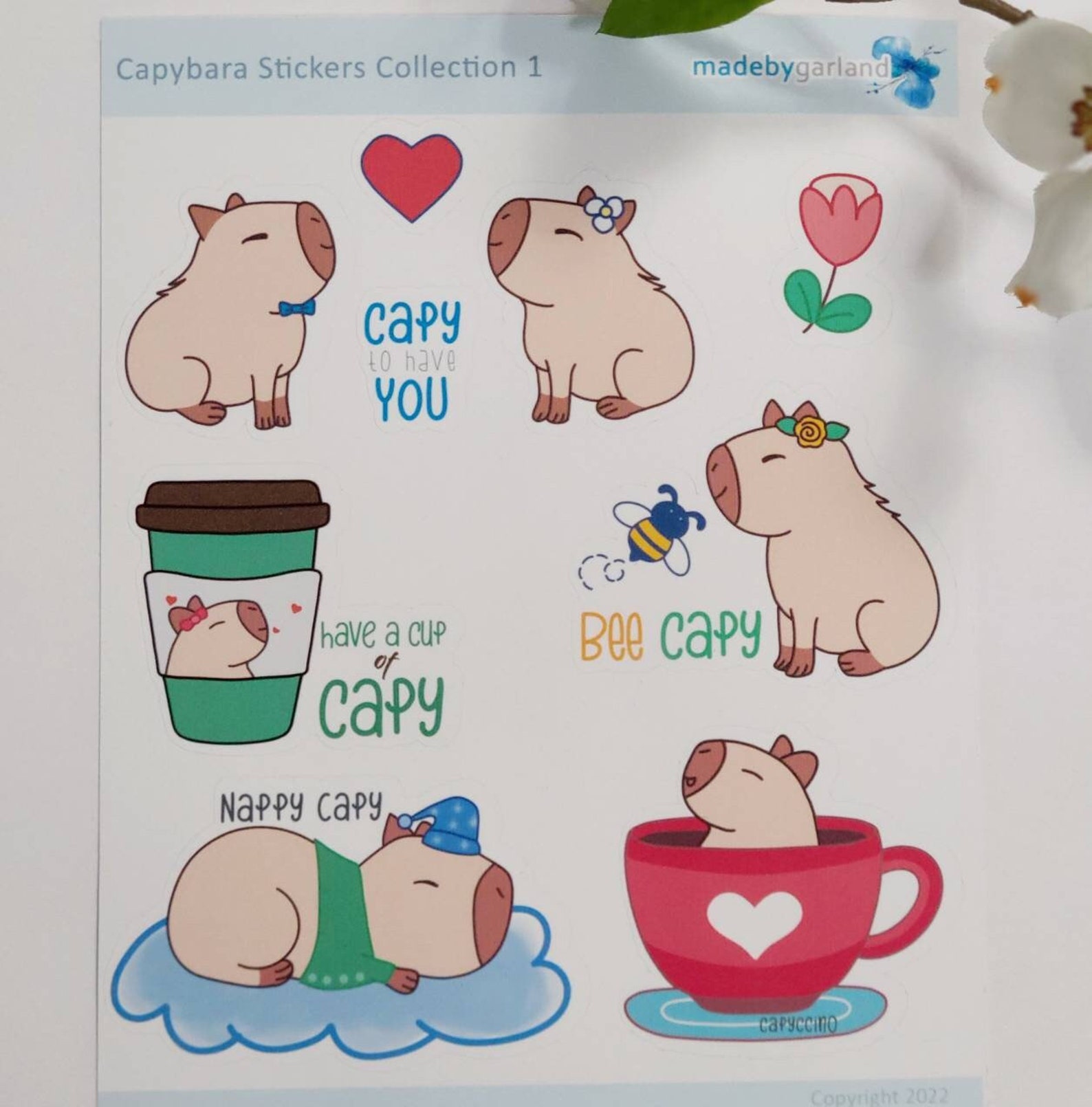 Capybara Kawaii / Cute Sticker Sheet - Etsy