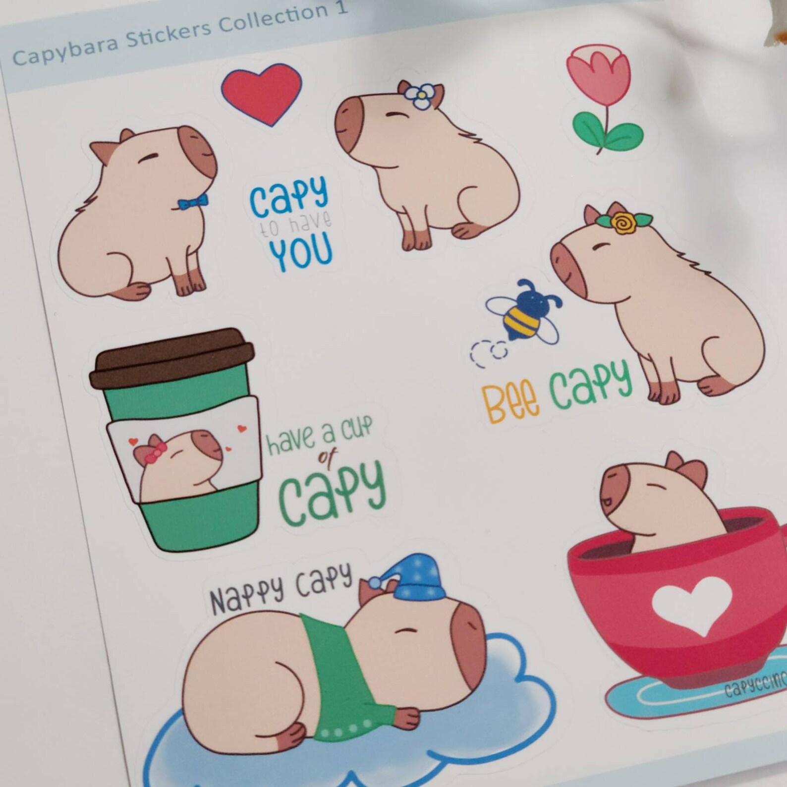 Capybara Kawaii / Cute Sticker Sheet - Etsy