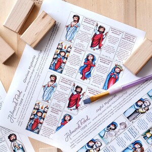 Glorious Mysteries Rosary Paper Craft Sheet // Catholic DIY by ...