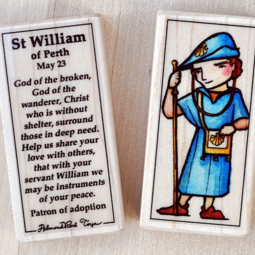 St William of Perth Patron Saint Block With Gift Bag // Patron - Etsy