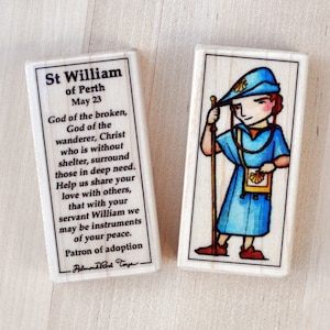 St William of Perth Patron Saint Block With Gift Bag // Patron of ...