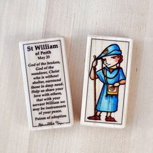 St William of Perth Patron Saint Block with gift bag // patron | Etsy