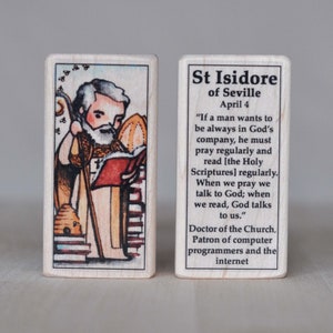 St Isidore of Seville Patron Saint Block With Gift Bag // Patron of the ...