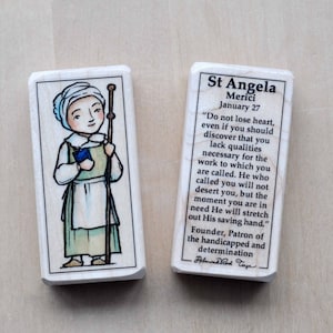 St Angela Merici Patron Saint Block With Gift Bag // Patron of the ...