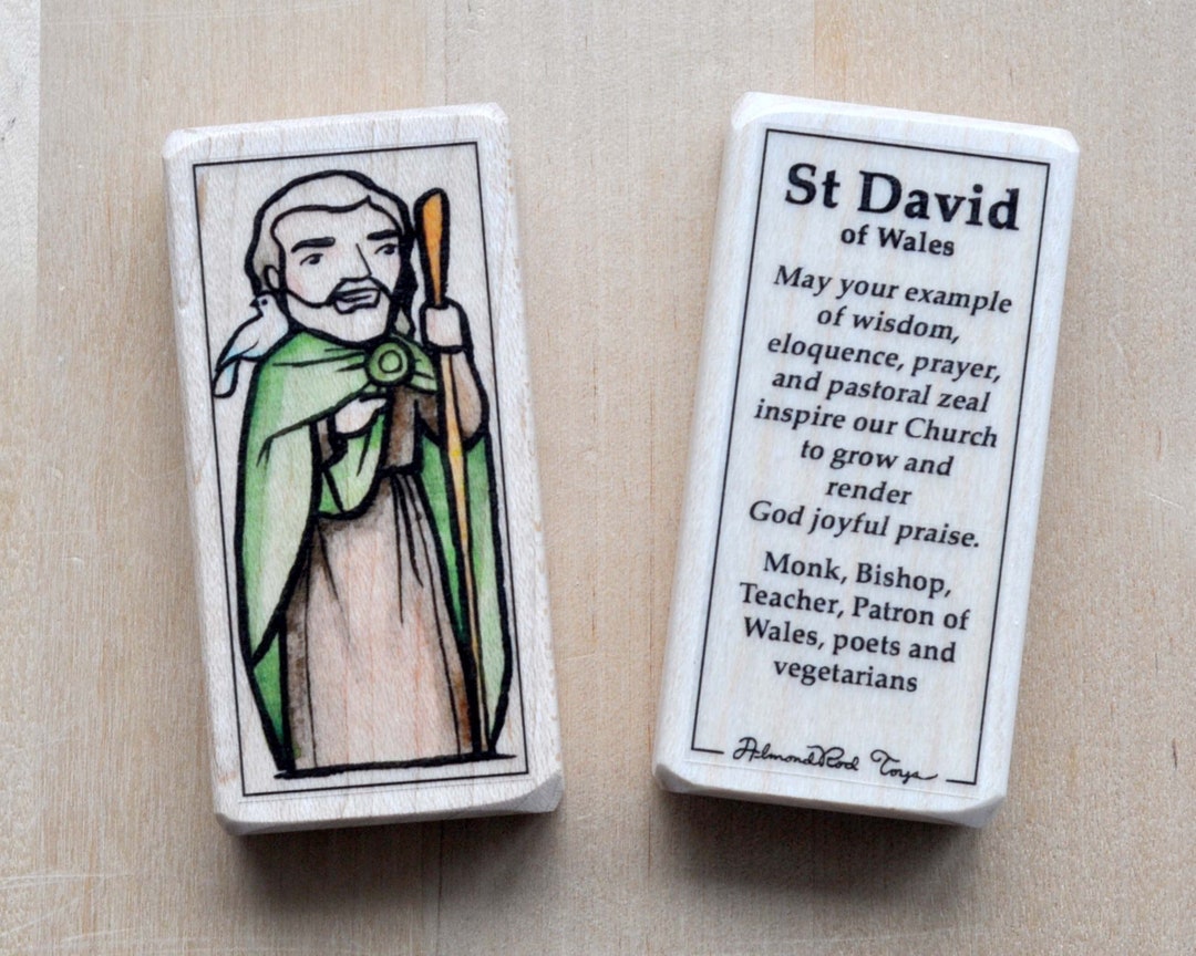 St David of Wales Patron Saint Block With Gift Bag // Patron of Wales ...