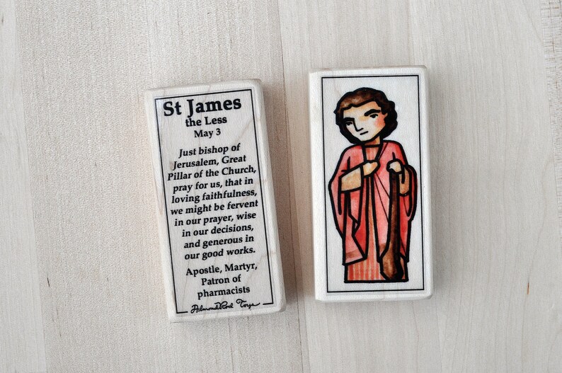 St James the Less Patron Saint Block With Gift Bag // Patron of ...