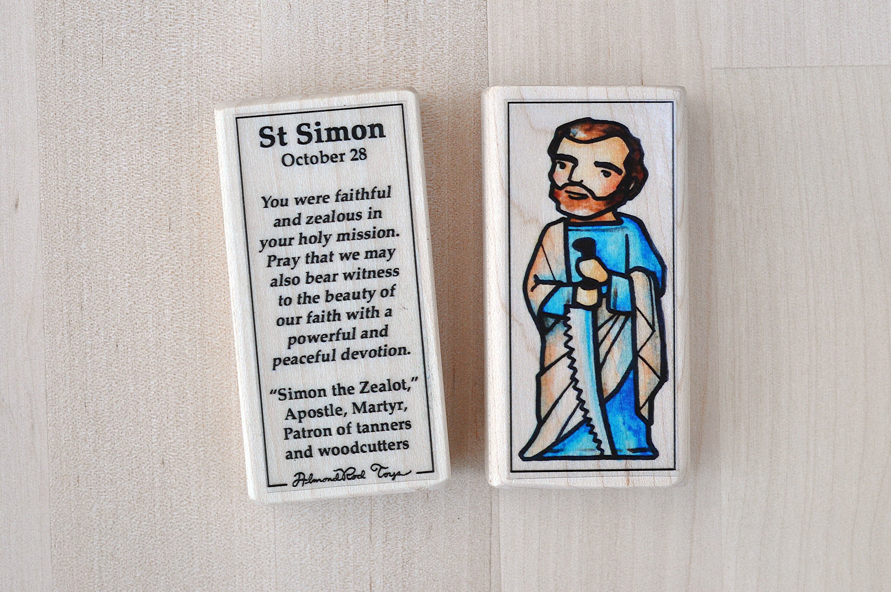 St Simon the Apostle Patron Saint Block With Gift Bag // | Etsy