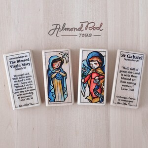 Our Lady of Lourdes Patron Saint Block With Gift Bag // St Mary, Marian ...