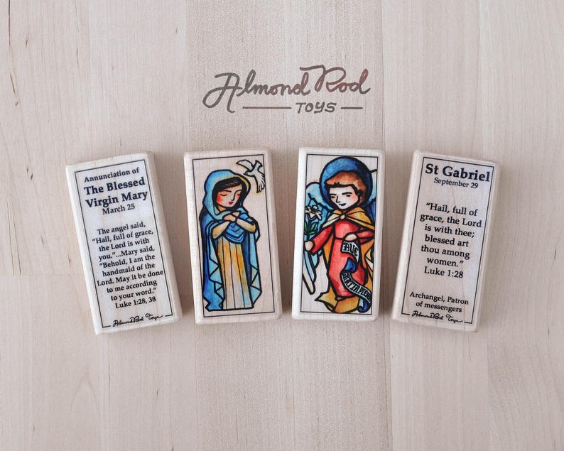 Our Lady of Lourdes Patron Saint Block With Gift Bag // St Mary, Marian ...